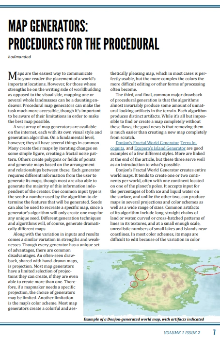 Map Generators: Procedures for the Procedural | Worldbuilding Magazine ...
