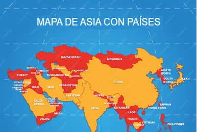 Mapa De Asia Sudoriental Con Países Y Capitales