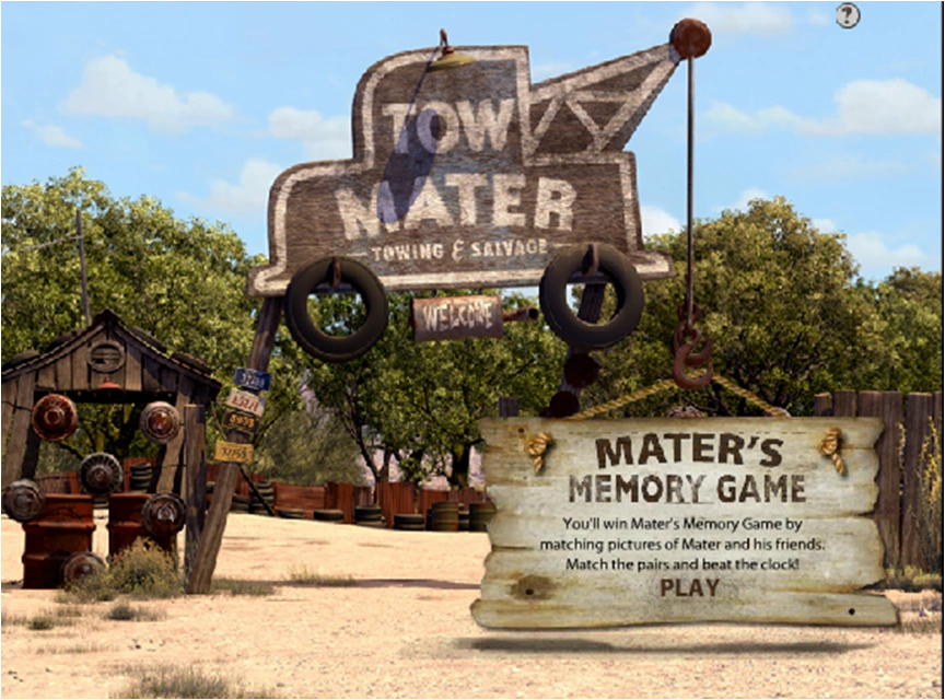 Mater's Memory Game | Pixar Cars Wiki | Fandom