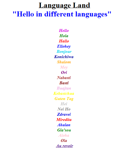 Language Land | World Of Hello Wiki | Fandom