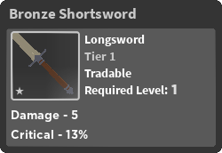 Bronze Shortsword | WorldZero Wiki | Fandom