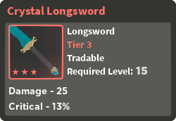 Crystal Longsword | WorldZero Wiki | Fandom