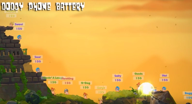 Dodgy Phone Battery - Official Worms W.M.D. Wiki