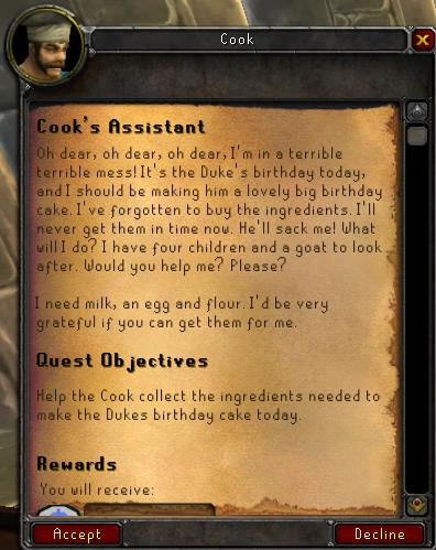 Cook's Assistant | World of RuneScape Wiki | Fandom