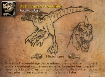 Bébé raptor fossilisé | WikiWoW | Fandom