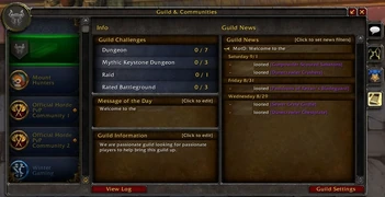 Guild & Communities - Wowpedia - Your wiki guide to the World of Warcraft