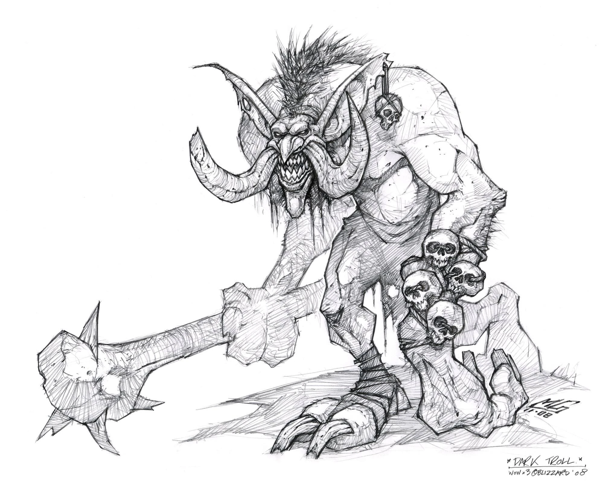 Wow Troll Drawing