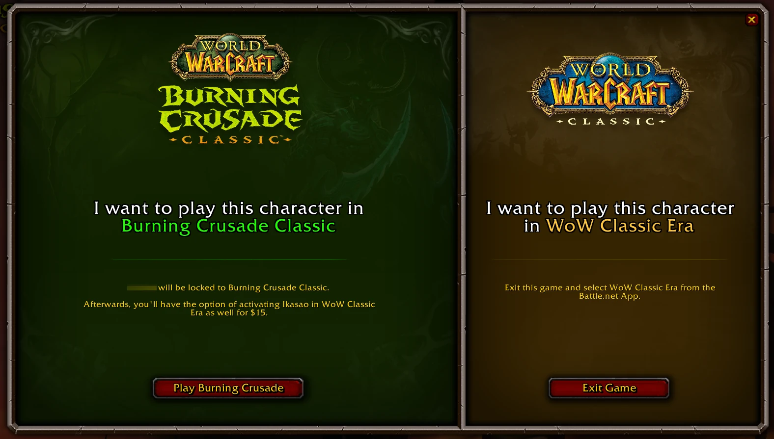 how to make wow classic character