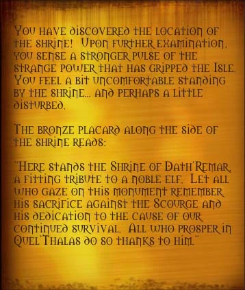 Quest:The Shrine of Dath'Remar | WoWWiki | Fandom