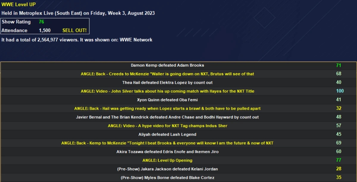 NXT Level Up E23 | Wrestlingworld Wiki | Fandom