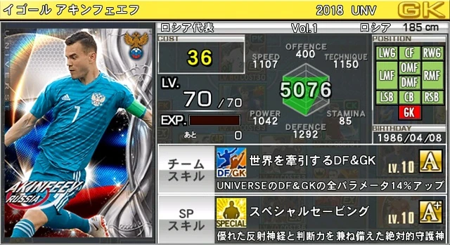 Akinfeev | World Soccer Collection S Badge Wiki | Fandom