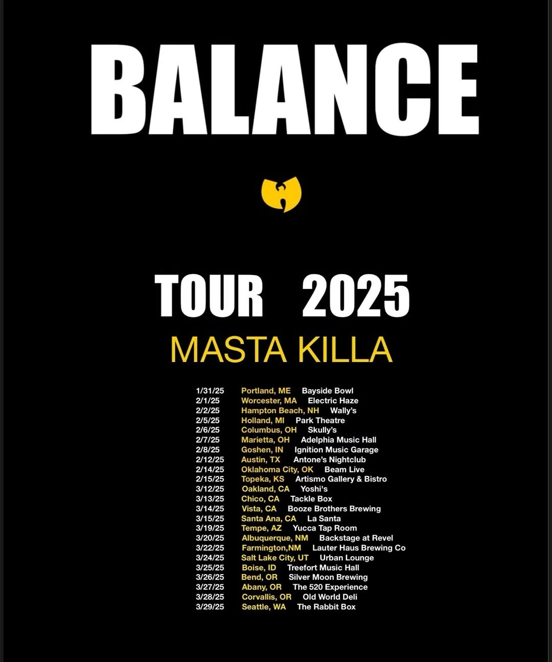 Balance Tour 2025 | Wu-Tang Clan Wiki | Fandom