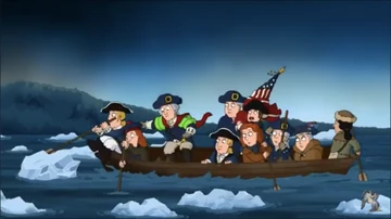 George Washington Crossing The Delaware Cartoon