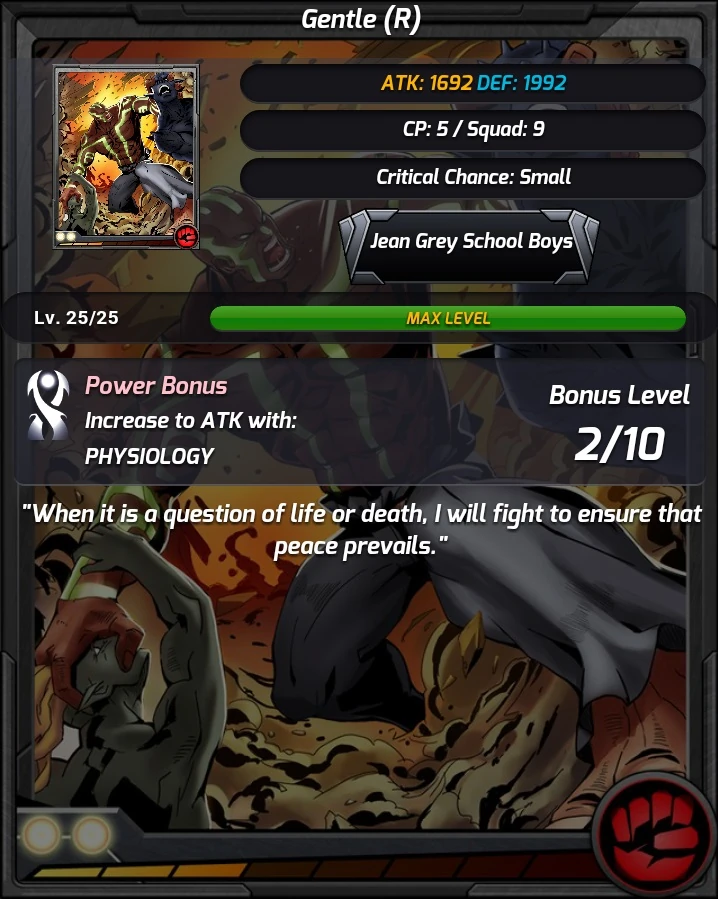 Gentle | X-Men: Battle Of The Atom Mobile Game Wiki | Fandom