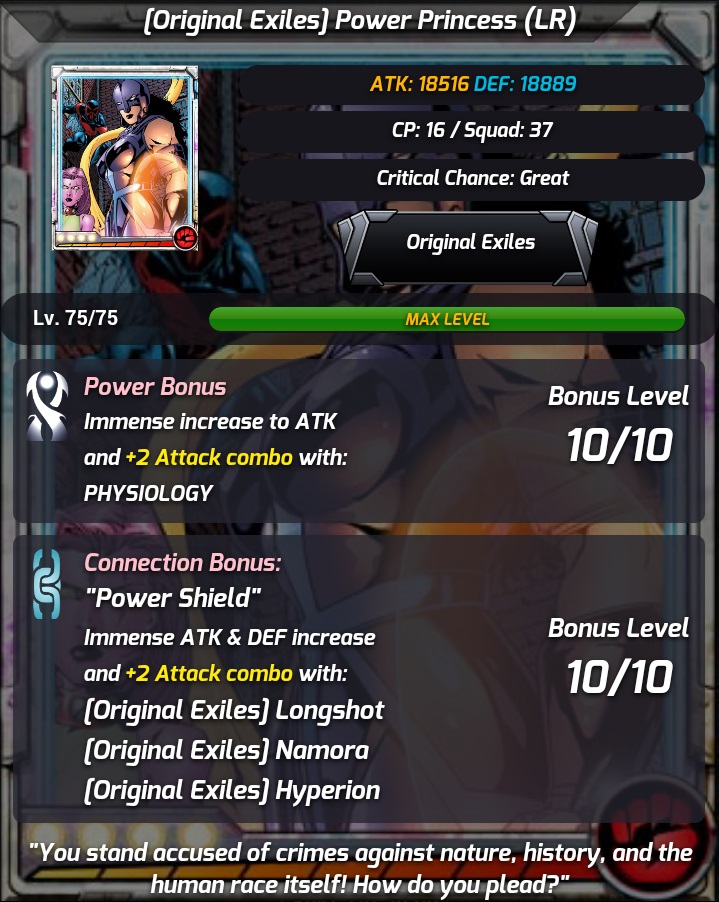 Original Exiles Power Princess X Men Battle Of The Atom Mobile Game Wiki Fandom