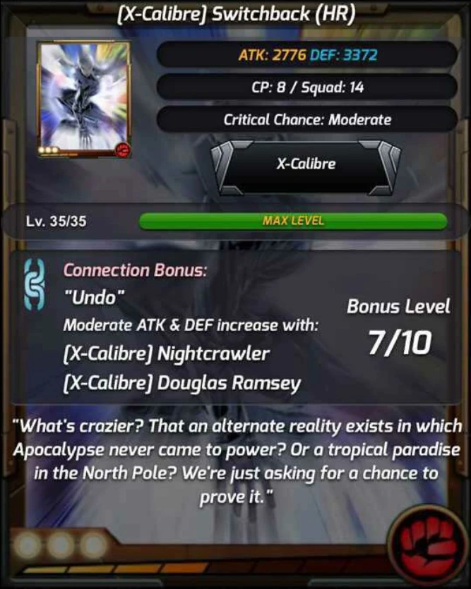 (X-Calibre) Switchback | X-Men: Battle Of The Atom Mobile Game Wiki ...