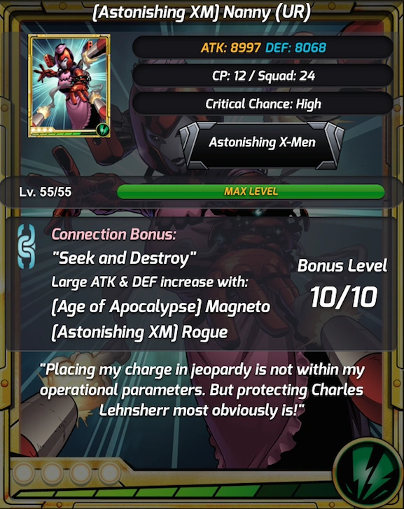 (Astonishing XM) Nanny | X-Men: Battle Of The Atom Mobile Game Wiki ...