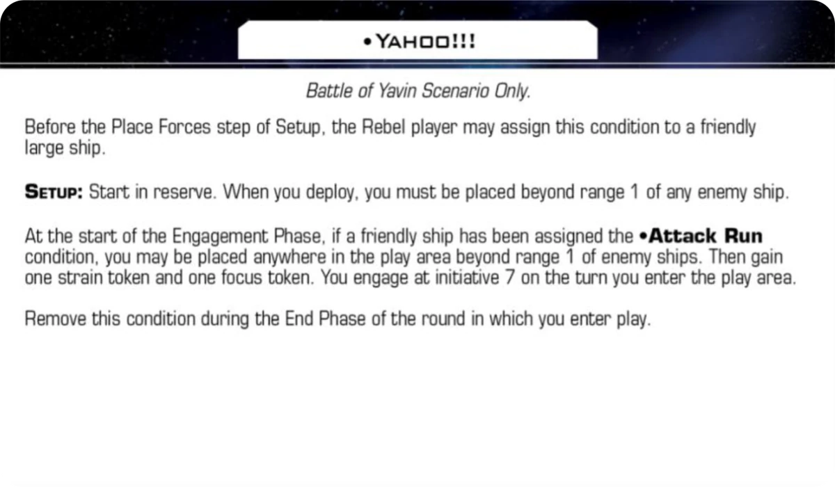 "Yahoo!!!" | X-Wing Miniatures: Second Edition Wiki | Fandom