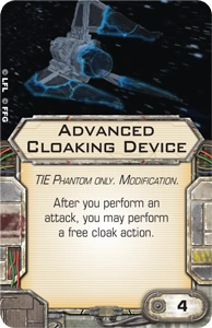 Advanced Cloaking Device | X-Wing Miniatures Wiki | Fandom