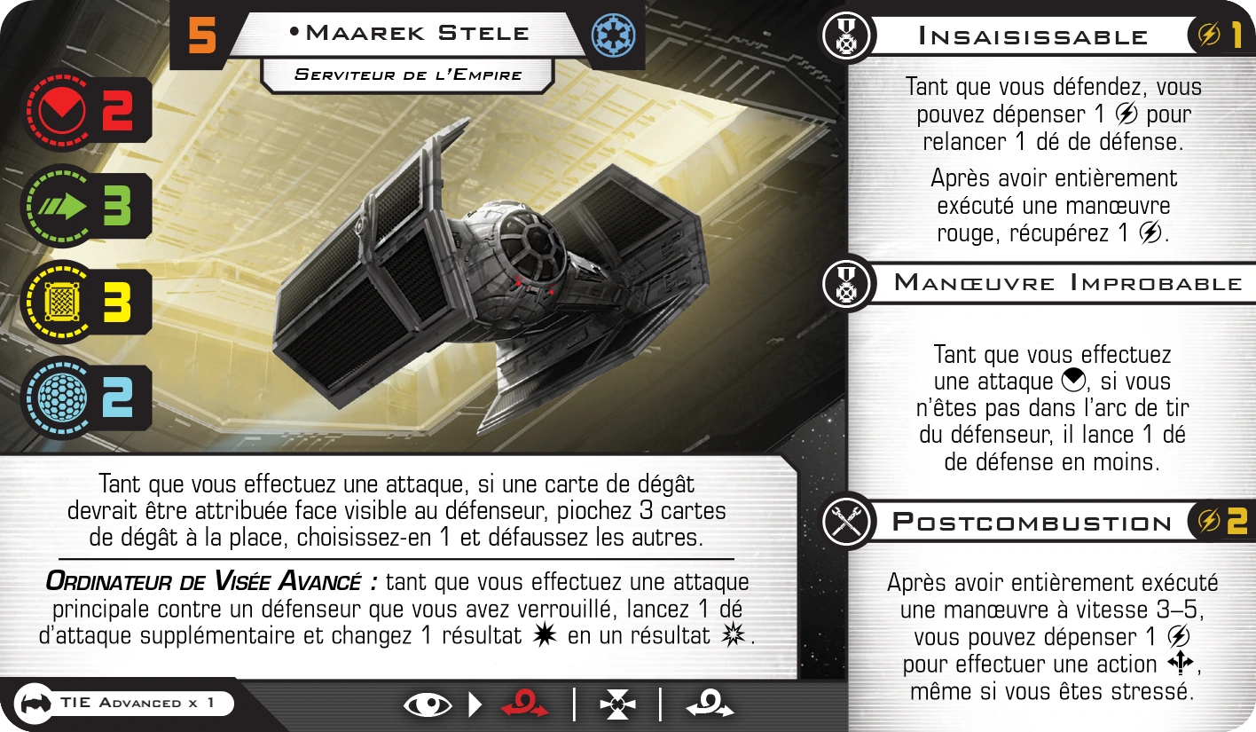 Maarek Stele (Arsenal Standard - TIE Advanced x1 - Serviteur de l’Empire) | Wiki XWing Seconde ...