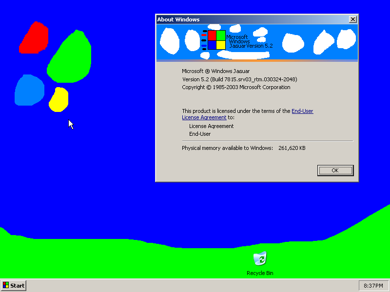 Windows Server 2004/Version 5.2 (Build 7815.srv03 rtm.030324-2048 ...