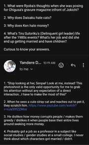 Ryoba Aishi/Quotes | Yandere Simulator Wiki | Fandom