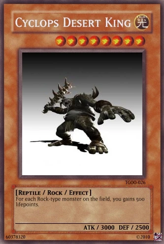 Cyclops Desert King | Yu-Gi-Oh Card Maker Wiki | Fandom