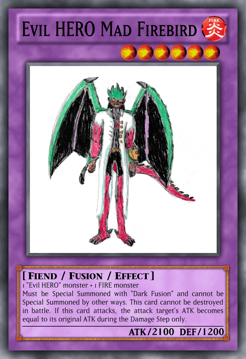 Evil HERO Mad Firebird | Yu-Gi-Oh Card Maker Wiki | Fandom