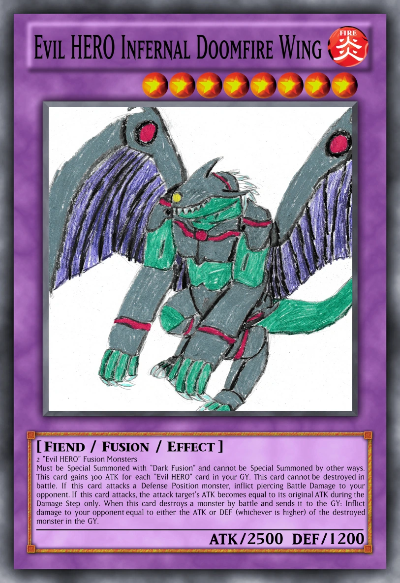 Evil HERO Infernal Doomfire Wing | Yu-Gi-Oh Card Maker Wiki | Fandom