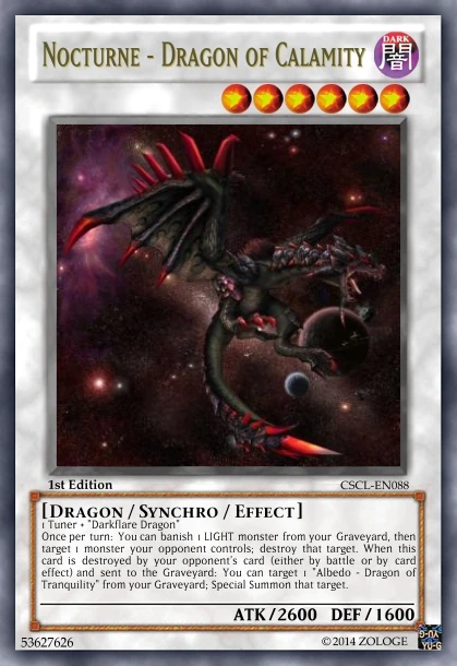 Nocturne - Dragon of Calamity | Yu-Gi-Oh Card Maker Wiki | Fandom