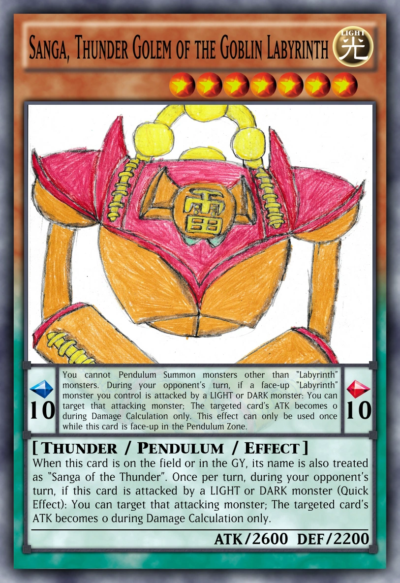 Sanga, Thunder Golem of the Goblin Labyrinth | Yu-Gi-Oh Card Maker Wiki ...