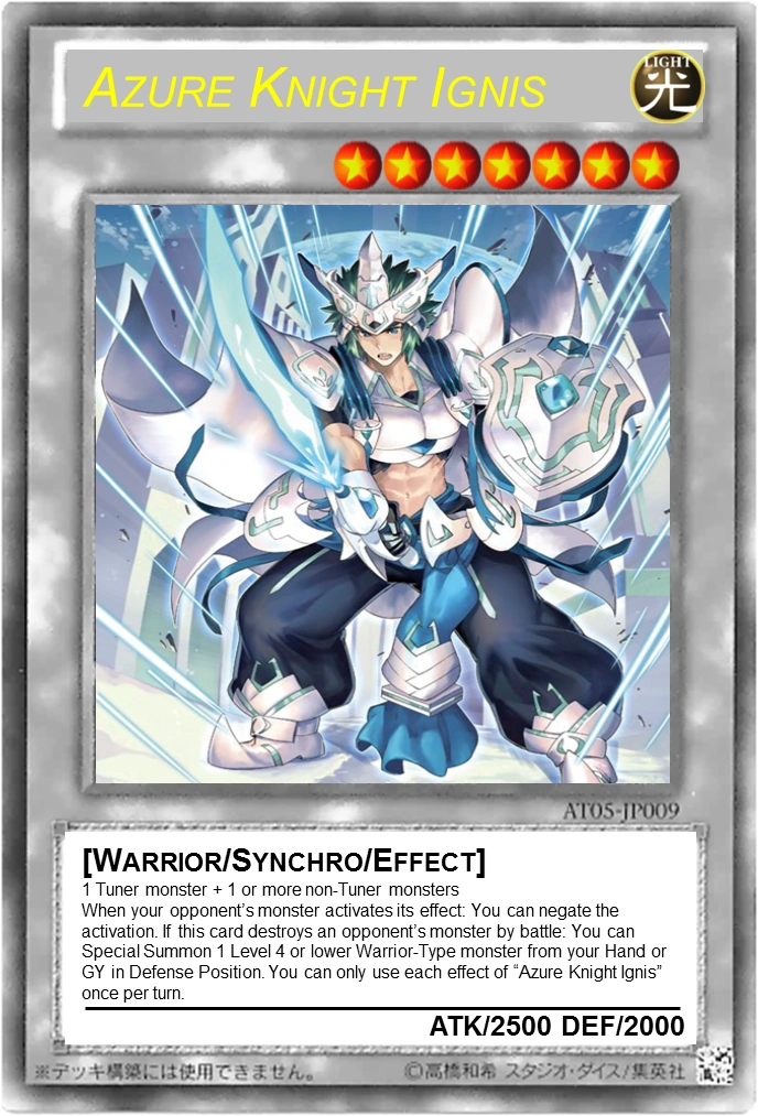 Azure Knight Ignis | Yu-Gi-Oh Card Maker Wiki | Fandom