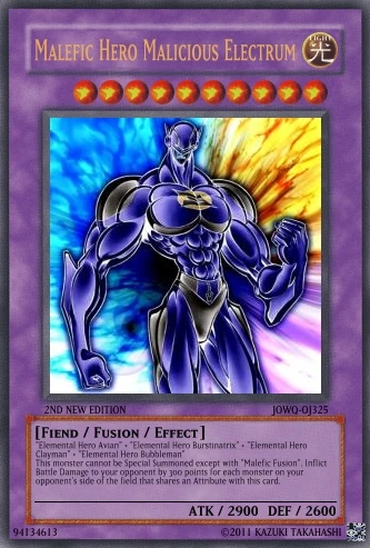 Malefic HERO Malicious Electrum | Yu-Gi-Oh Card Maker Wiki | Fandom