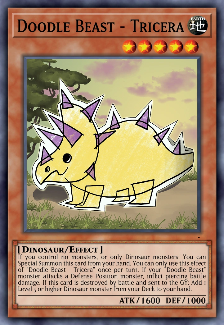 Doodle Beast - Tricera (LiarFox) | Yu-Gi-Oh Card Maker Wiki | Fandom