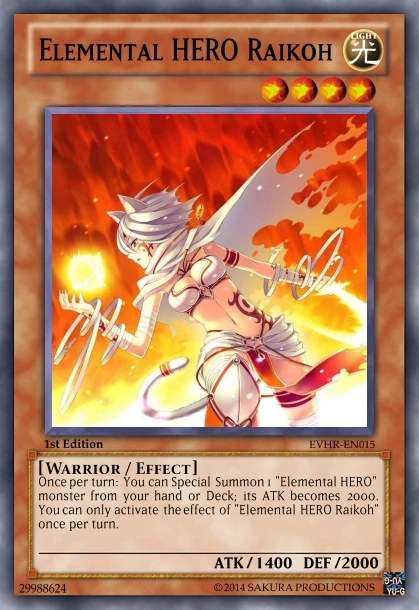 Elemental HERO Raikoh | Sakura CC Wiki | Fandom
