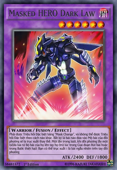 Masked HERO Dark Law | Yu-Gi-Oh! Card Fan-Made Vietnamese Wiki | Fandom