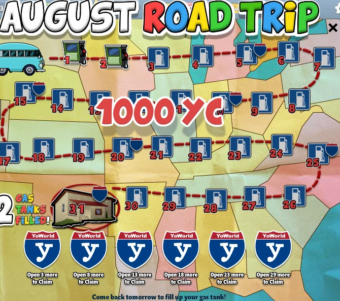 August Road Trip Calendar | YoWorld Wiki | Fandom
