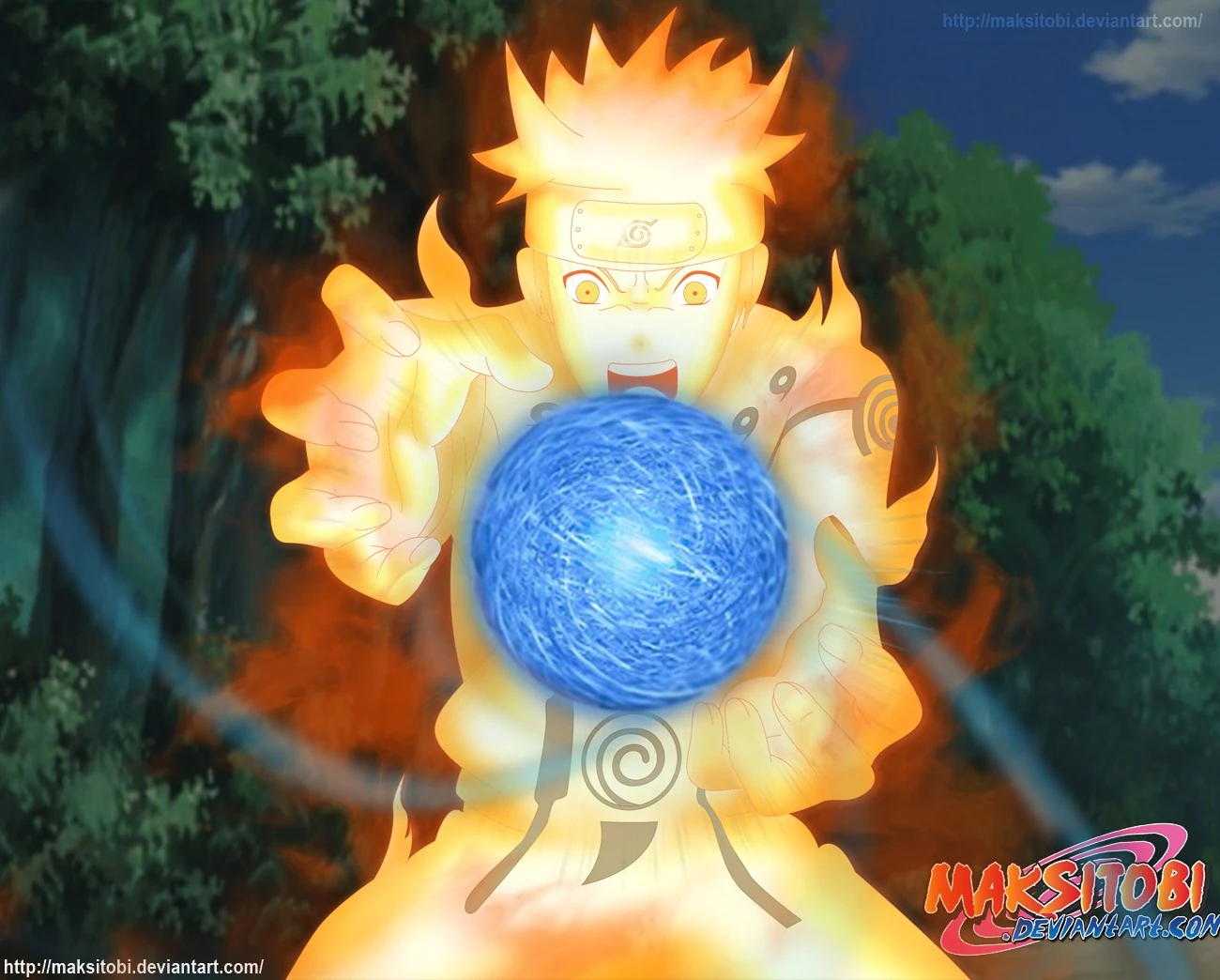 Naruto Kurama Mode Rasengan