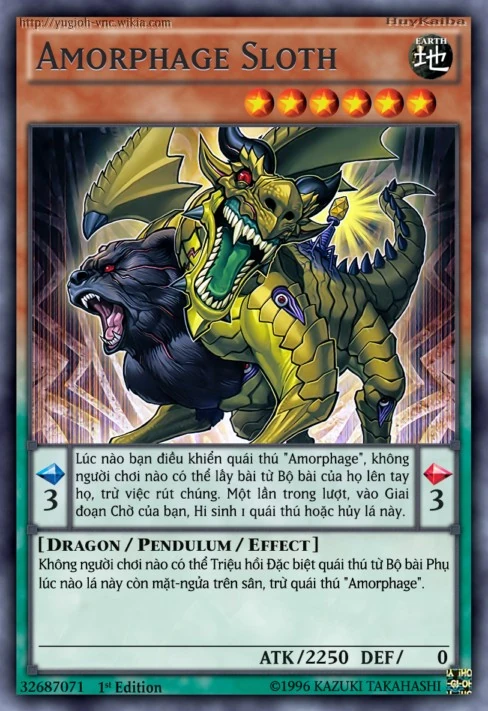 Amorphage Sloth | Wikia Yu-Gi-Oh! Bài Tiếng Việt | Fandom