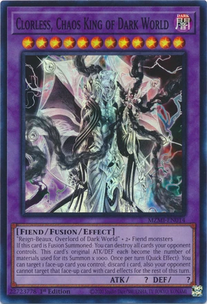 Clorless, Chaos King of Dark World | Yu-Gi-Oh! Wiki | Fandom