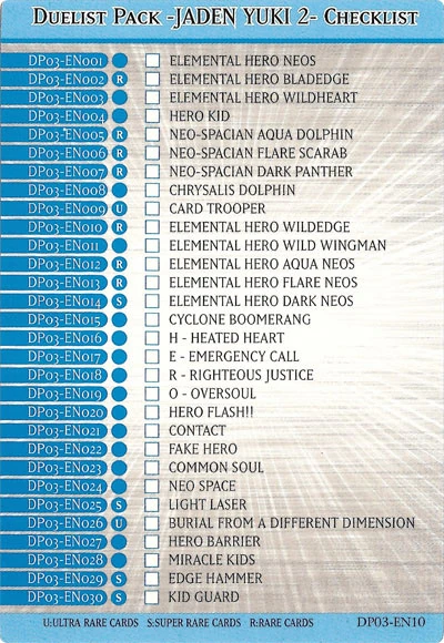 Duelist Pack -JADEN YUKI 2- Checklist | Yu-Gi-Oh! Wiki | Fandom