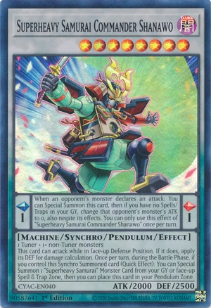Superheavy Samurai Commander Shanawo | Yu-Gi-Oh! Wiki | Fandom