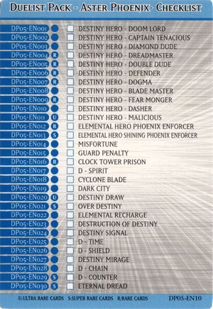 Duelist Pack - Aster Phoenix - Checklist | Yu-Gi-Oh! Wiki | Fandom