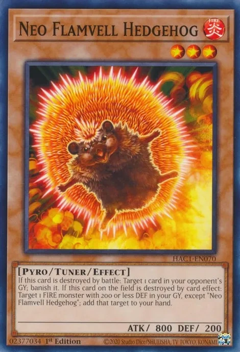 Neo Flamvell Hedgehog | Yu-Gi-Oh! Wiki | Fandom