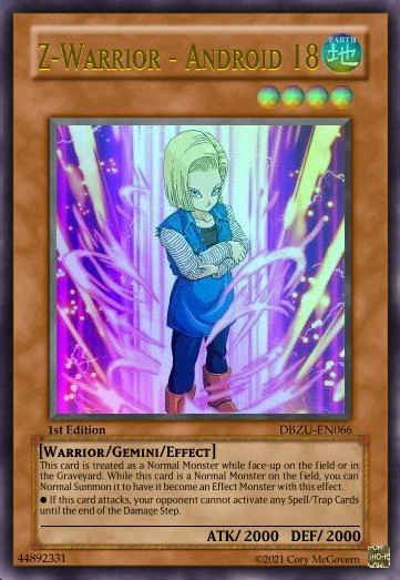 Z-Warrior - Android 18 (Card)/(Custom) | Yu-Gi-Oh! Custom Think Tank ...