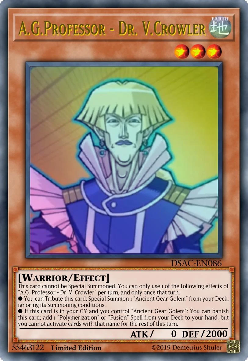A.G.Professor - Dr. V.Crowler (Card)/(Custom) | Yu-Gi-Oh! Custom Think ...