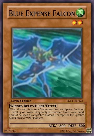 Blue Expense Falcon (Card)/(Custom) | Yu-Gi-Oh! Custom Think Tank Wiki ...