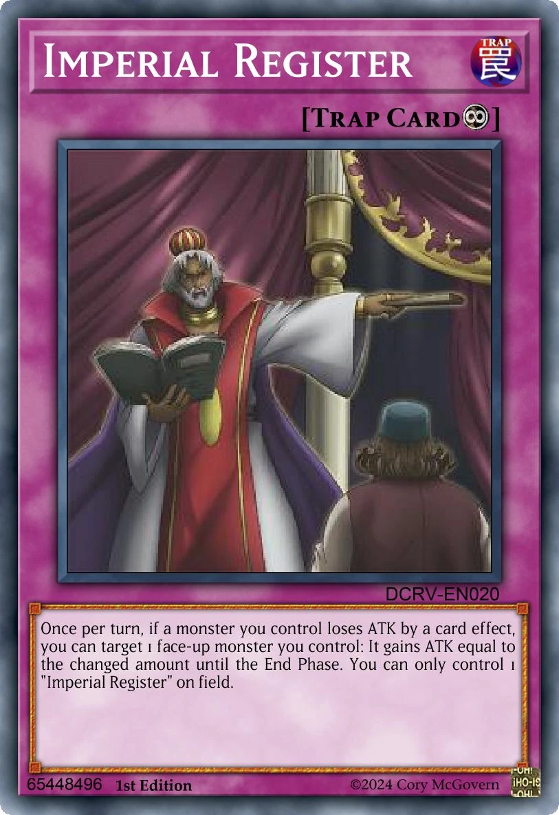 Imperial Register (Card)/(Custom) | Yu-Gi-Oh! Custom Think Tank Wiki ...