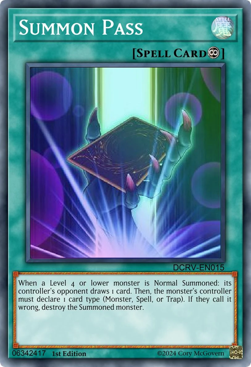 Summon Pass (Card)/(Custom) | Yu-Gi-Oh! Custom Think Tank Wiki | Fandom