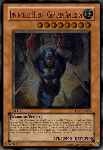 Invincible Hero - Captain America (Card)/(Custom) | Yu-Gi-Oh! Custom ...
